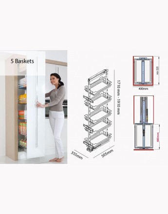 Kitchen storage / Tall cabinets / MAXIMA Kitchen Pull Out Larder-silver ...